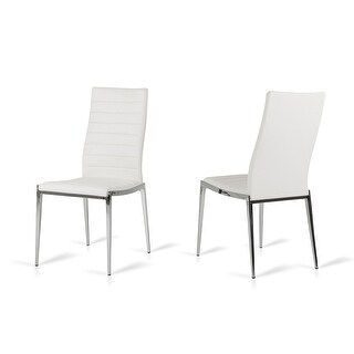 Libby - Modern White Leatherette Dining Chair (Set of 2) - Bed Bath ...