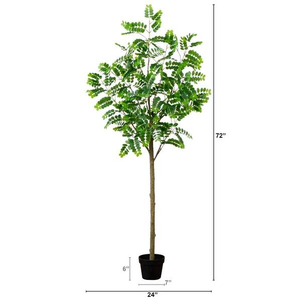 6' Artificial Greco Citrus Tree with Real Touch Leaves - Green - Bed ...