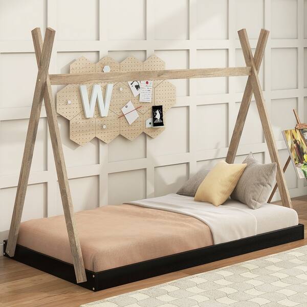 Twin Size Triangle Structure X-shaped Safety Railing Tent Floor Bed ...