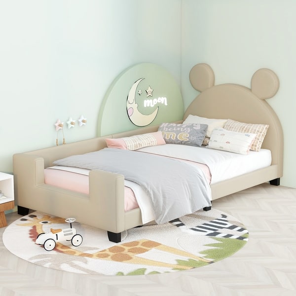 Twin Upholstered Daybed with Mickey Mouse Ears Headboard For Kids - Bed ...