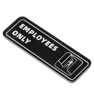 6"x2" Employee Only Sign Self Adhesive Information Sign Sticker - Black ...