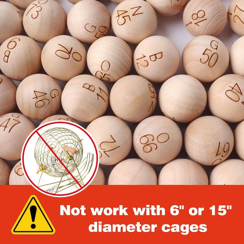 GSE™ 7/8-Inch Wooden Bingo Balls Set. Replacement Bingo Balls for Large ...