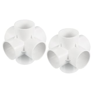 2" PVC Pipe Fittings 2pcs 6 Way Elbow Water Joint Connectors Adapters ...