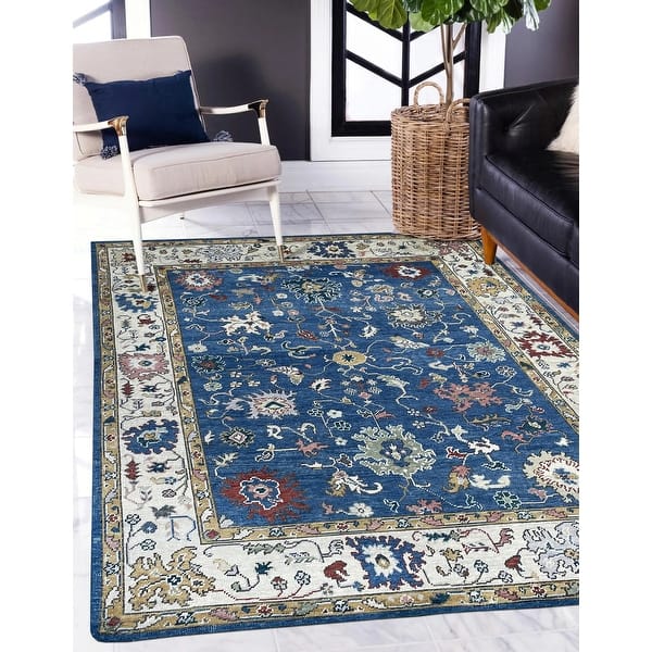 Blue / Beige Traditional Classic Colorful Oriental Classic Area Rug ...