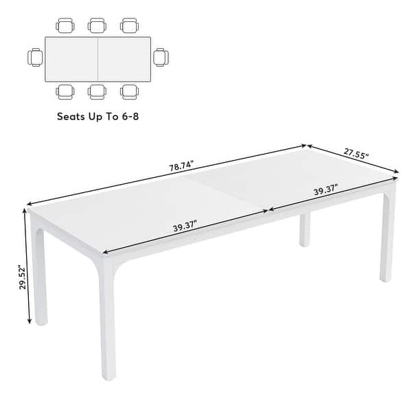 Dining Table for 6-8 Person, 78 inch Long Rectangular Kitchen Dining ...