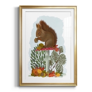 Red Squirrel On Mushroom Premium Framed Print - Ready to Hang - Bed Bath & Beyond - 37944425