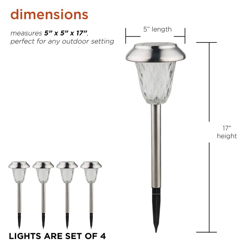 Alpine Corporation 17" Tall Outdoor Solar Powered Pathway LED Light ...