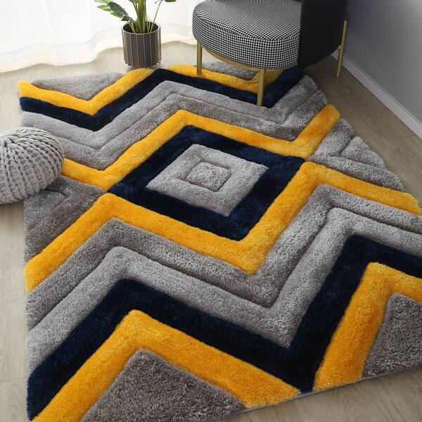 Mateos Shag Collection Abstract Area Rug - 5' X 7' - On Sale - Bed Bath ...