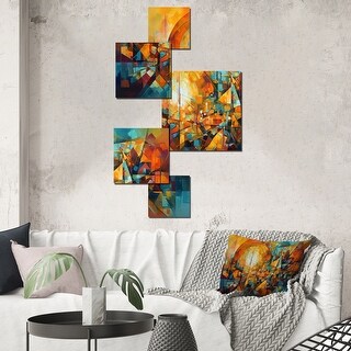 Designart "Abstracting The Cubist Form I" Abstract Cubism Metal Art ...