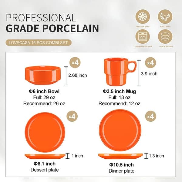 orange dishware set