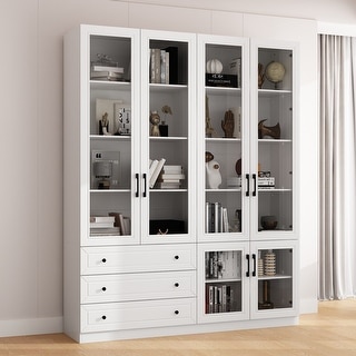 Office Cabinet Display Case w/Reinforced Glass and Adjustable Lighting ...