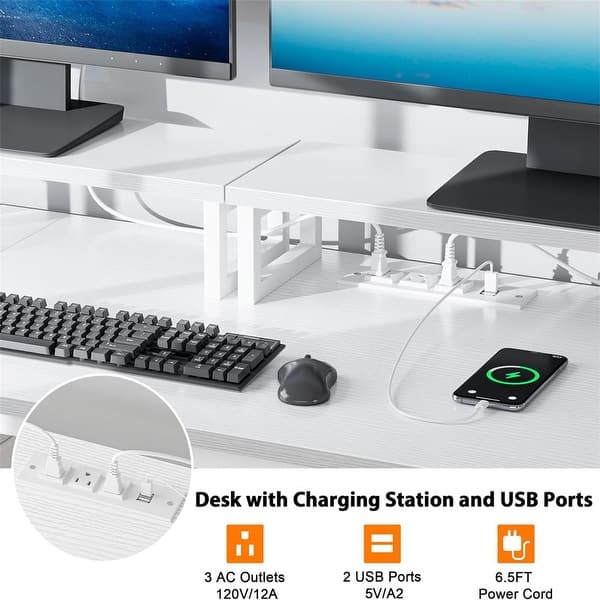 Computer Desk with Drawers and Storage Shelves - On Sale - Bed Bath ...