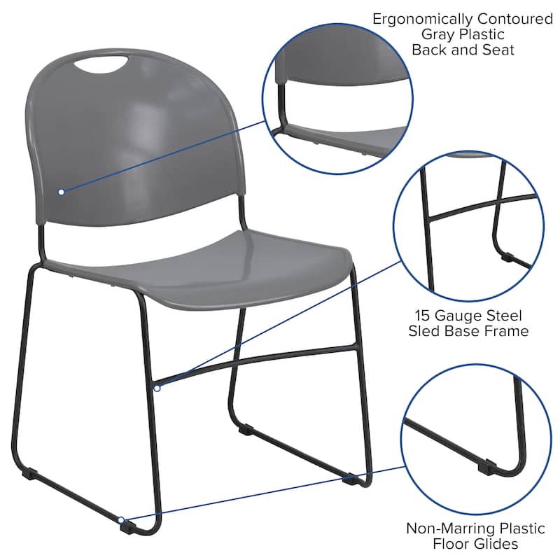 Ultra-compact High-capacity Stacking Metal Chairs (Set of 5 ...
