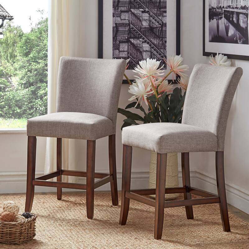 Parson Classic Linen Counter Height High Back Stools (Set of 2) by ...