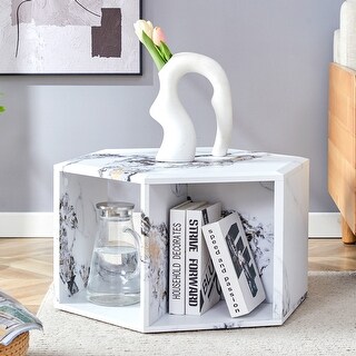 Stand-up Coffee Table Multi-hole Design End Table White Sofa Table ...