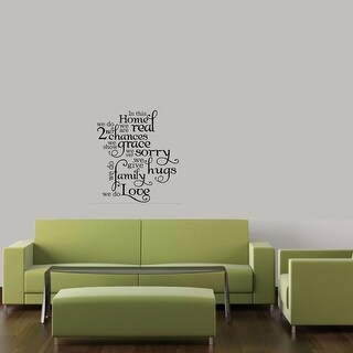In This Home We Do Words Family Quote Vinyl Decal Wall 23" x 19" - Bed ...
