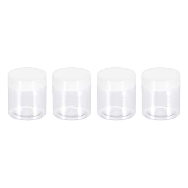 4Pcs 120ml Clear Plastic Jars with White Lid Food Storage Containers ...