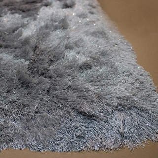 Light Gray Shimmer Shag Area Rug Thick Soft Pile Large Shaggy Carpet ...