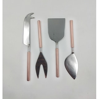 Set of 4 Cheese Set Silver and Copper -ST - SILVER & COPPER - Bed Bath ...