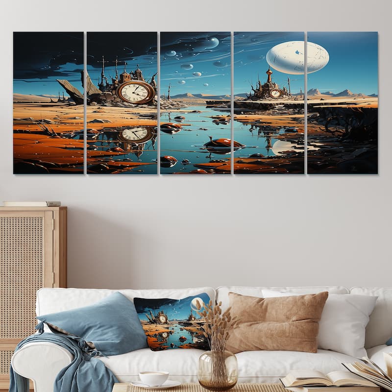Designart "The Persistence Of Dali Surreal II" Surrealism Landscape Set ...