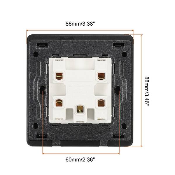 Light Press Button Switch 1 Gang 1 Way Black 250V 20A 90mmx86mm - Bed ...