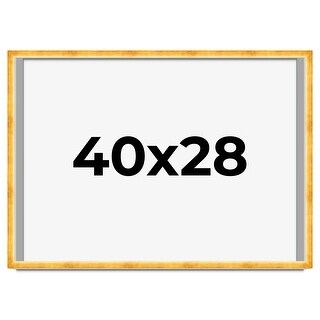 40x28 Shadow Box Frame Gold | 1.625 Inches Deep Real Wood Traditional ...