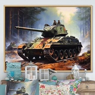 Designart "Military Tank During Wwii I" Military Framed Canvas Prints ...