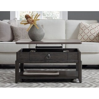 Gracewood Hollow Gray Wood Rectangular Lift-top Coffee Table - Bed Bath & Beyond - 38336424