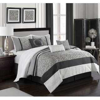 Nanshing Tatia 7 Piece Glam Silver Comforter Set - Bed Bath & Beyond ...