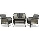 Resin Wicker Patio Conversation Sets, 4-Pieces Sofe Sets for Balcony ...