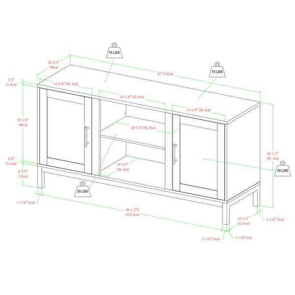 Walker Edison 52-inch TV Stand with Metal Legs - Bed Bath & Beyond ...