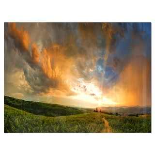 Majestic Sunset with Storm Clouds - Landscape Glossy Metal Wall Art ...