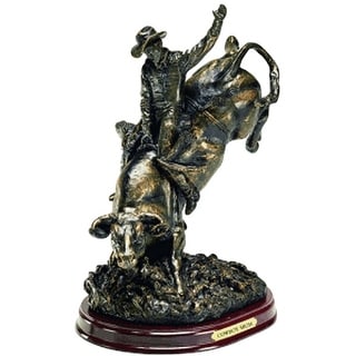 Western Moments Statue Rodeo Bull Rider 10"x 10" x 6 5/8” Bronze - Bed ...