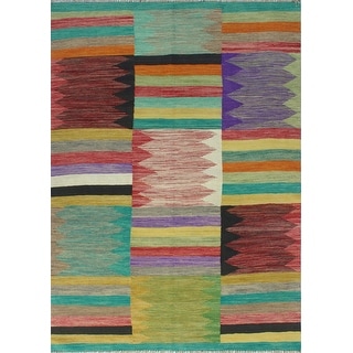 Modern Flatweave Rhita Red/Green Rug - 5'9" x 7'11" - Bed Bath & Beyond ...