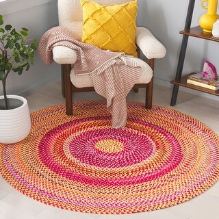 SAFAVIEH Handmade Braided Ruby Cotton Reversible Rug - Bed Bath ...