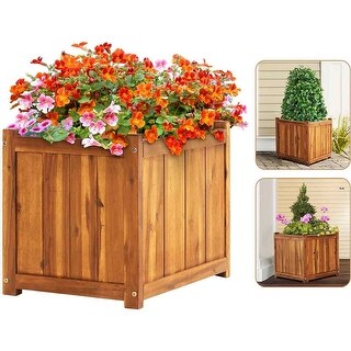 Durable Acacia Wood Flower Boxes for Outdoor Plants with Ergonomic ...