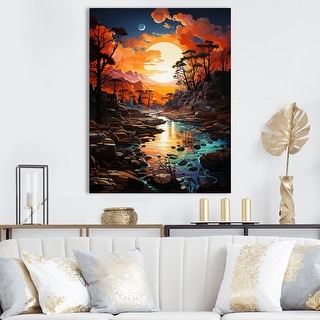 Designart "Native River Of Wisdom I" Native American Art Wall Art - Bed ...