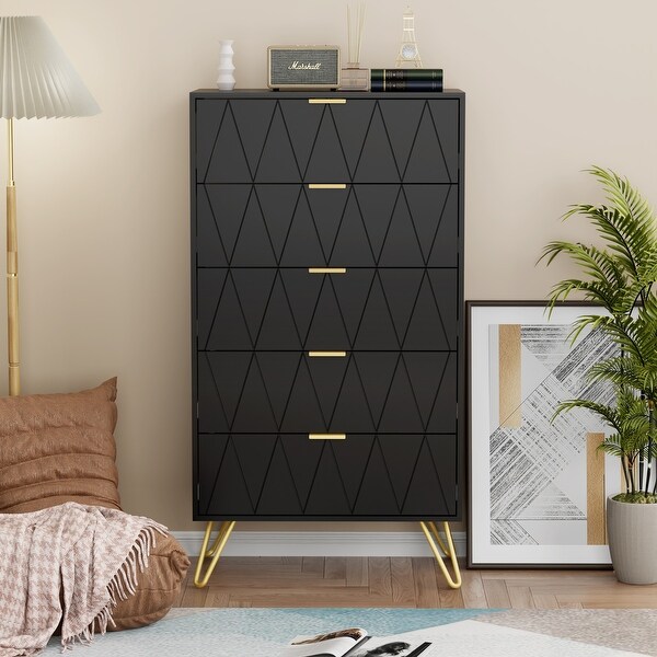 6 Drawer Dresser Drawer Chest Tall Storage Cabinet Organizer Unit Bedroom Living Room - Bed Bath ...