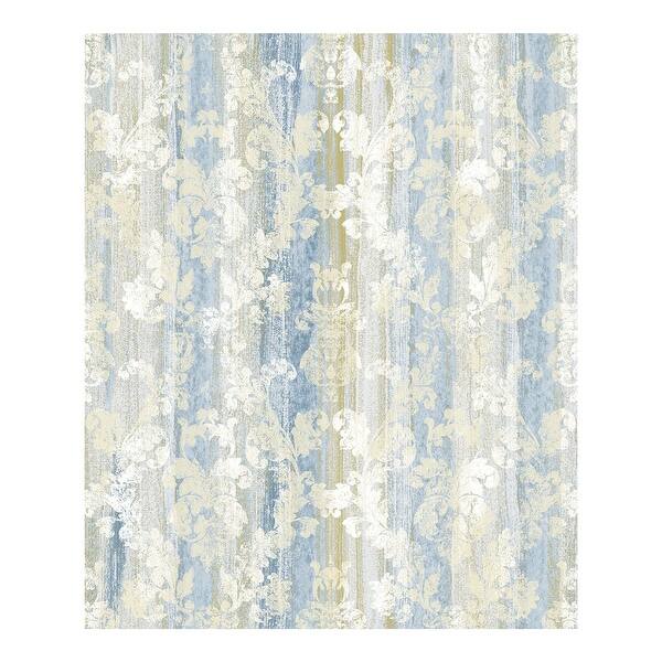 Advantage Camilia Blue Damask Wallpaper - 21 x 396 x 0.025 - Bed Bath ...