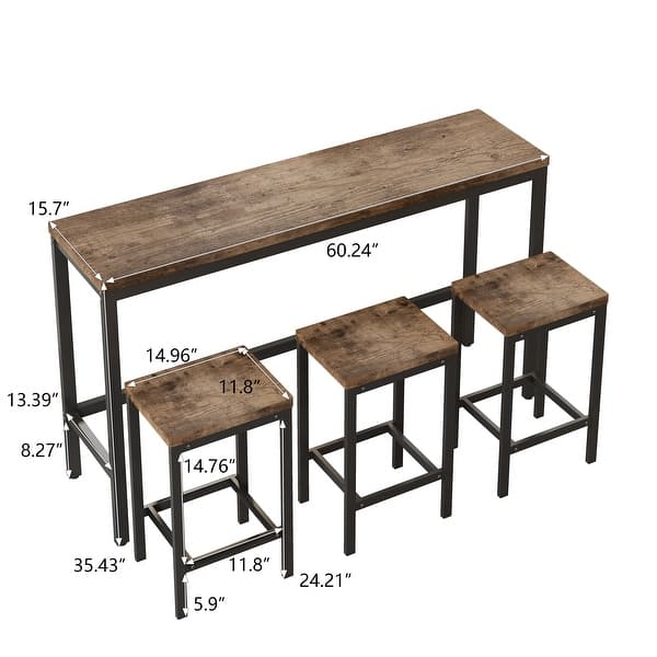 long narrow dining table dimensions