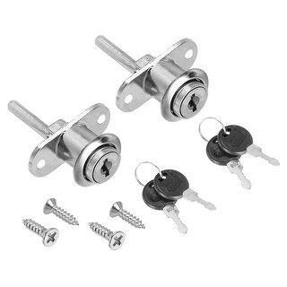 16mm Drawer Locks, 2 Pack Zinc Alloy Nickel Plated Drawer Lock, Silver ...
