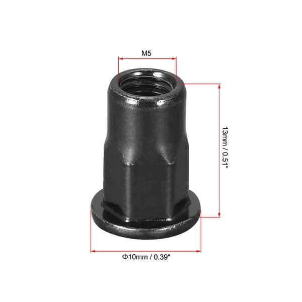 Rivet Nuts Thread Half Hexagonal Carbon Steel Flat Head Threaded Nut ...