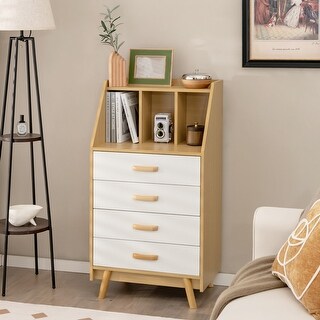 3-Cube Chest Storage Organizer 4-Drawer Dresser with Countertop - Bed ...