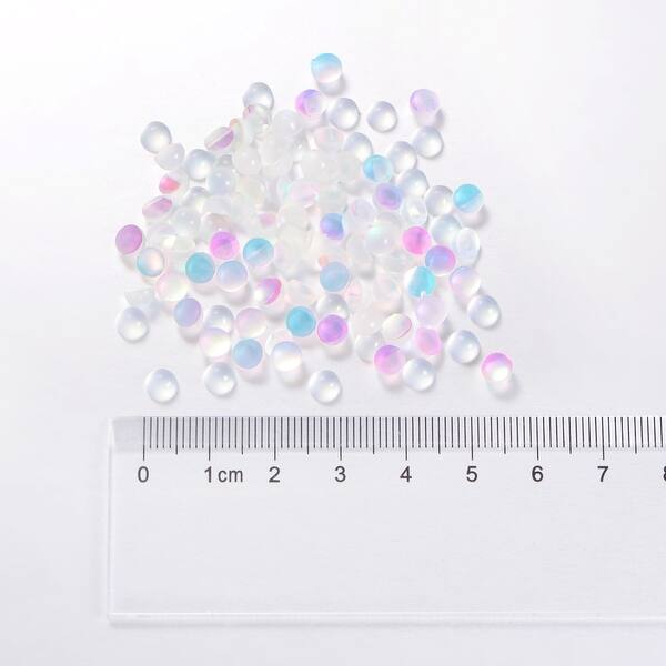 100pcs Cat Eye Resin Beads, 5mm Flatback Round Dome Beads Translucent ...