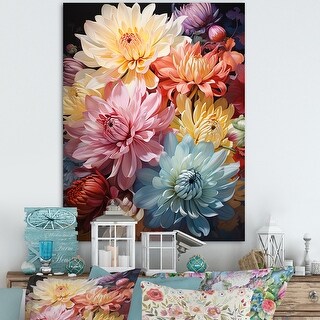 Designart "Mums With Their Characteristic Curved Stems I" Mums Wall Art ...