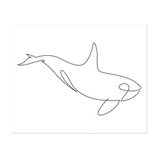Orca Line Drawings Animals Monochrome Nordic Whale Art Print/Poster ...
