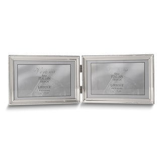 Curata Polished Silver-Plated 4x6 Landscape Hinged Double Photo Frame ...