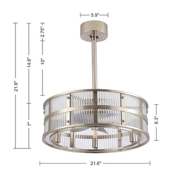 20" Modern Caged Ceiling Fan with Light Kit and Remote(5-blade) - Bed ...