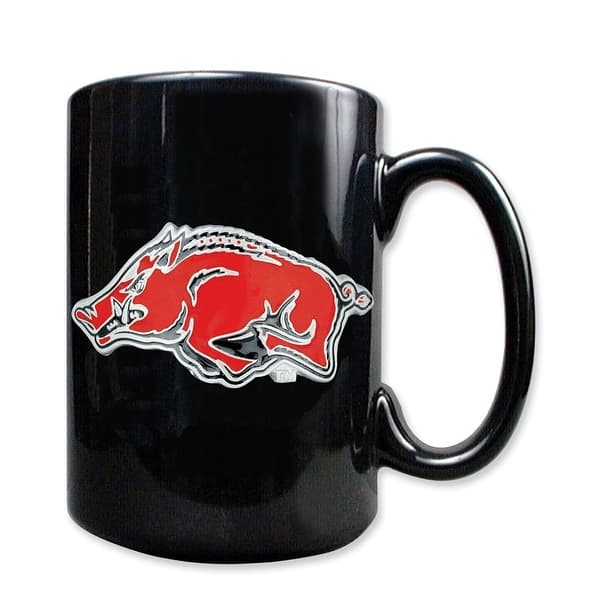 Collegiate University of Arkansas 15 Oz. Black Ceramic Mug - Bed Bath ...