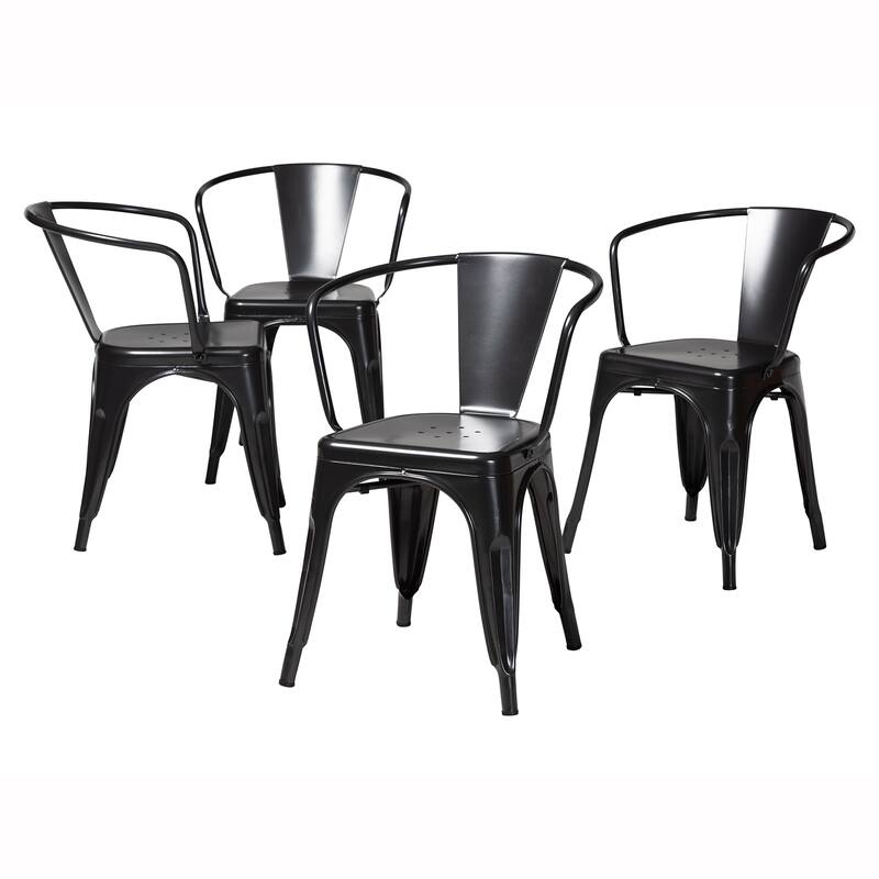 Ryland Modern and Industrial Metal Dining Chair Set (4PC) - Overstock ...
